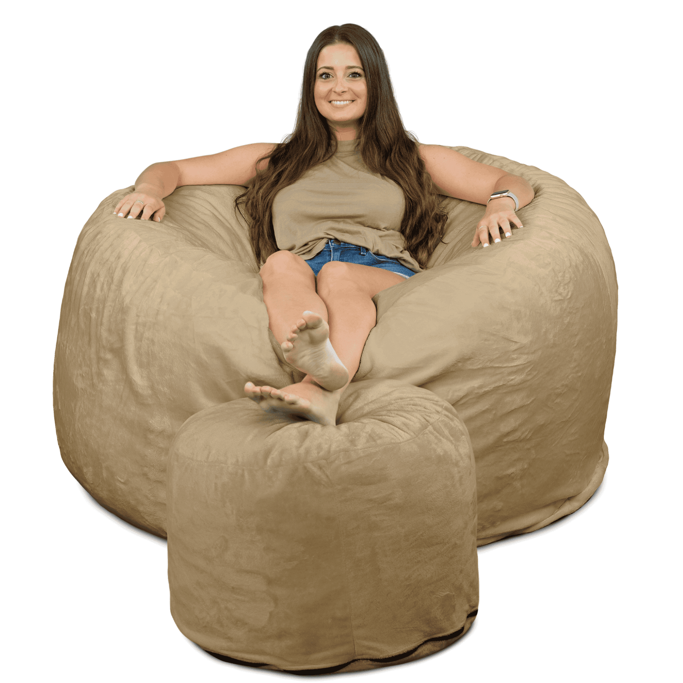 Bean Bag: 5 Foot Bean Bag Chair Bundle with Footstool for Sale ...