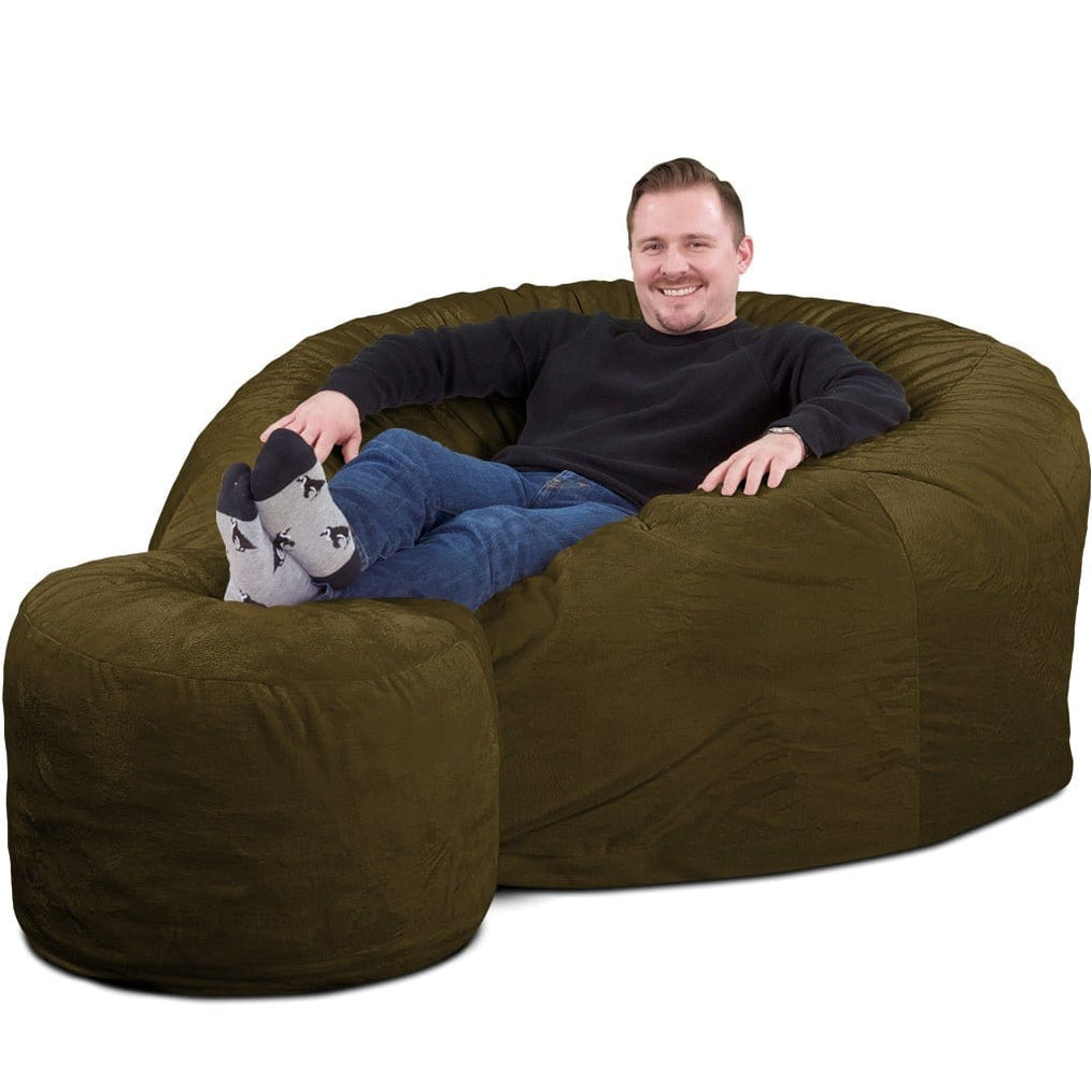 Giant Bean Bag: 5 Foot Bean Bag Chair Bundle with Footstool for Sale ...