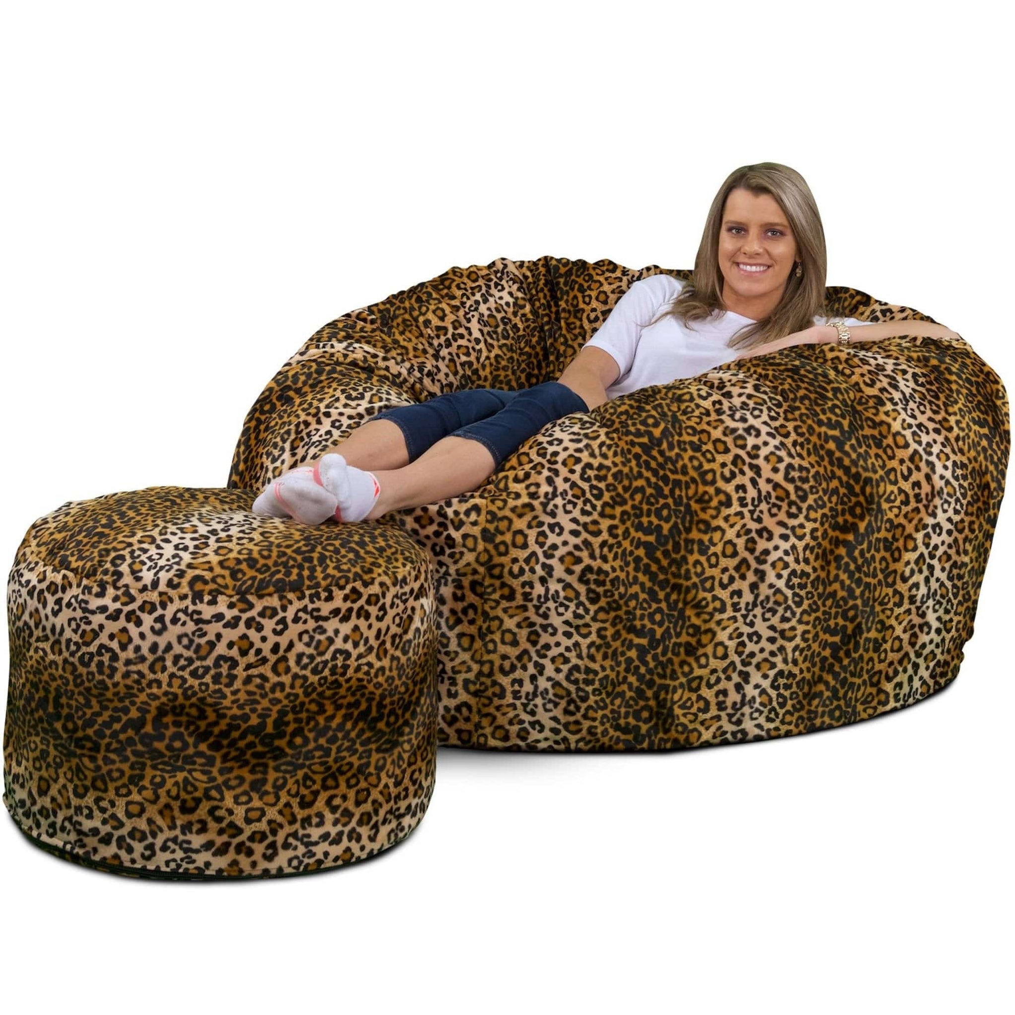 Giant Bean Bag: 5 Foot Bean Bag Chair Bundle with Footstool for Sale | Ultimate Sack